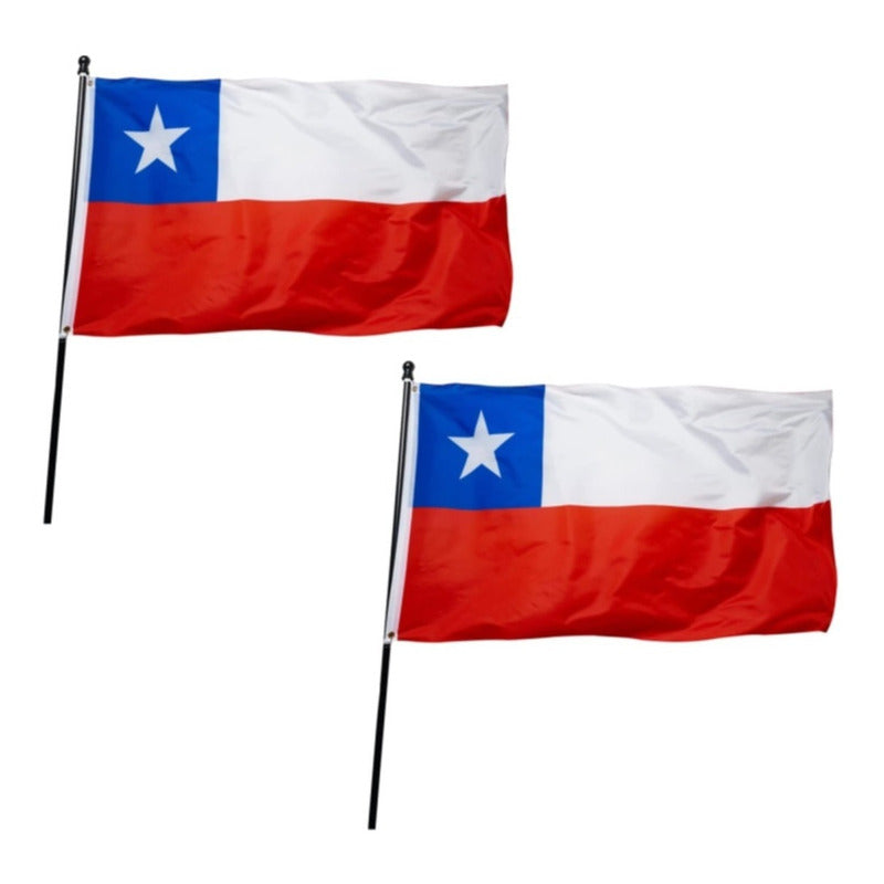 X2 Bandera Chilena Banderas De Chile Banderas Chile 90x150 – Okshop
